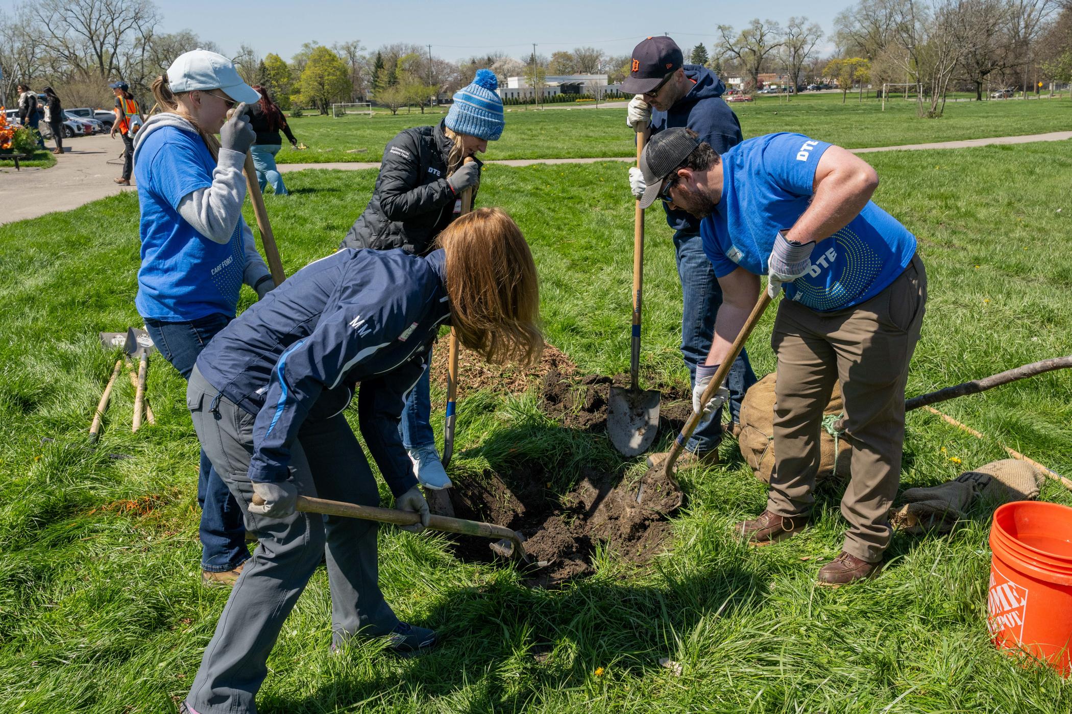 Tree planting in partnership with the Detroit Tree Equity Partnership ...