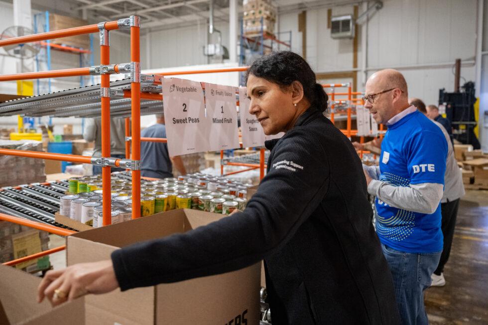 DTE Shows up to stock, sort and serve - Empowering Michigan