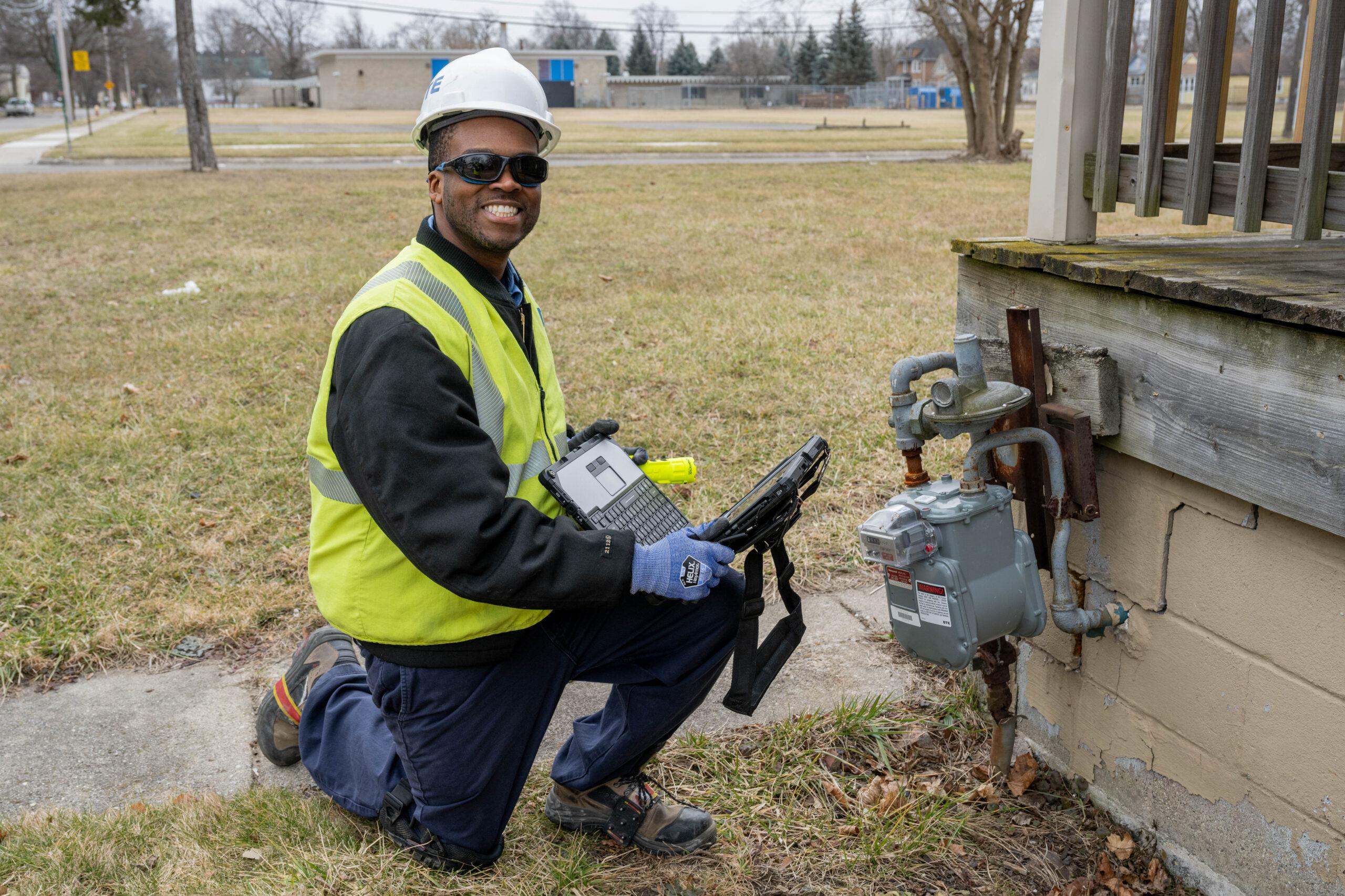 Gas meter inspection in a Detroit neighborhood - Empowering Michigan