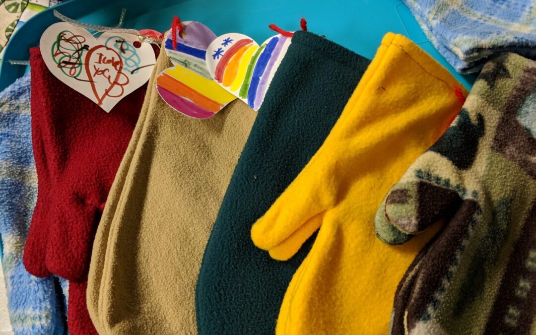 Gloves girls made for homeless - Empowering Michigan