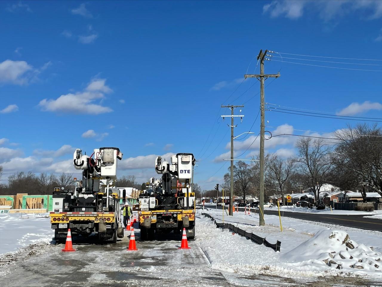 1/25 - DTE crews prepare poles for new construction - Empowering Michigan
